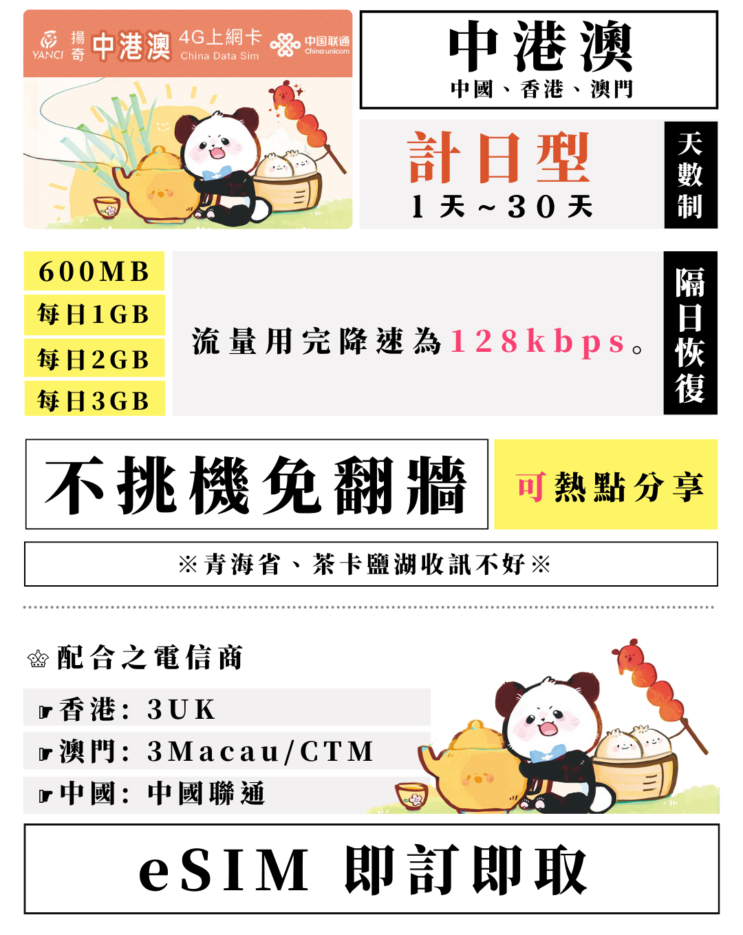 出國上網最安心｜eSIM_揚奇中港澳多日(計日型)上網卡